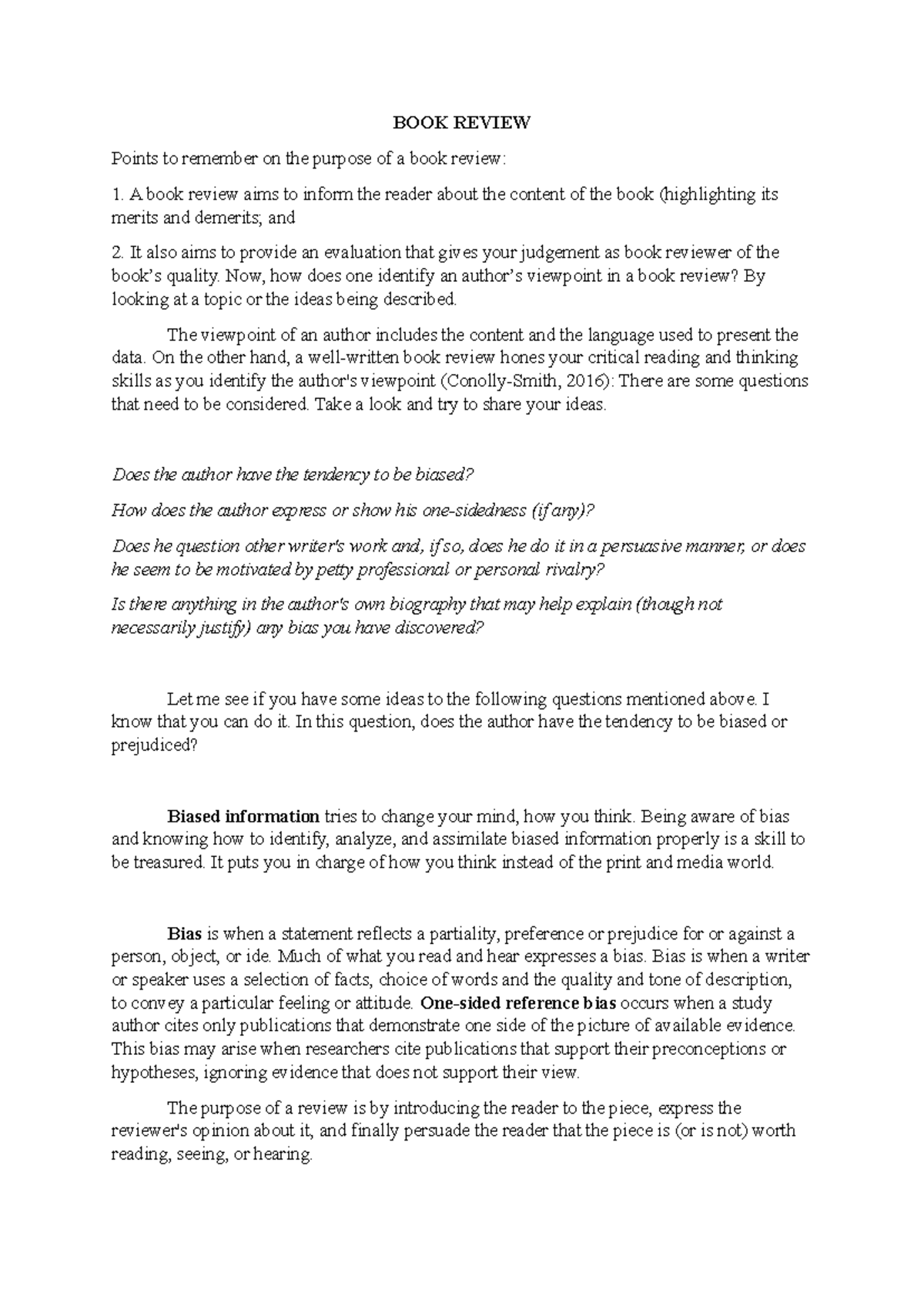 BOOK REVIEW & LITERATURE REVIEW GUIDELINES (PRAC RES 1) - Studocu