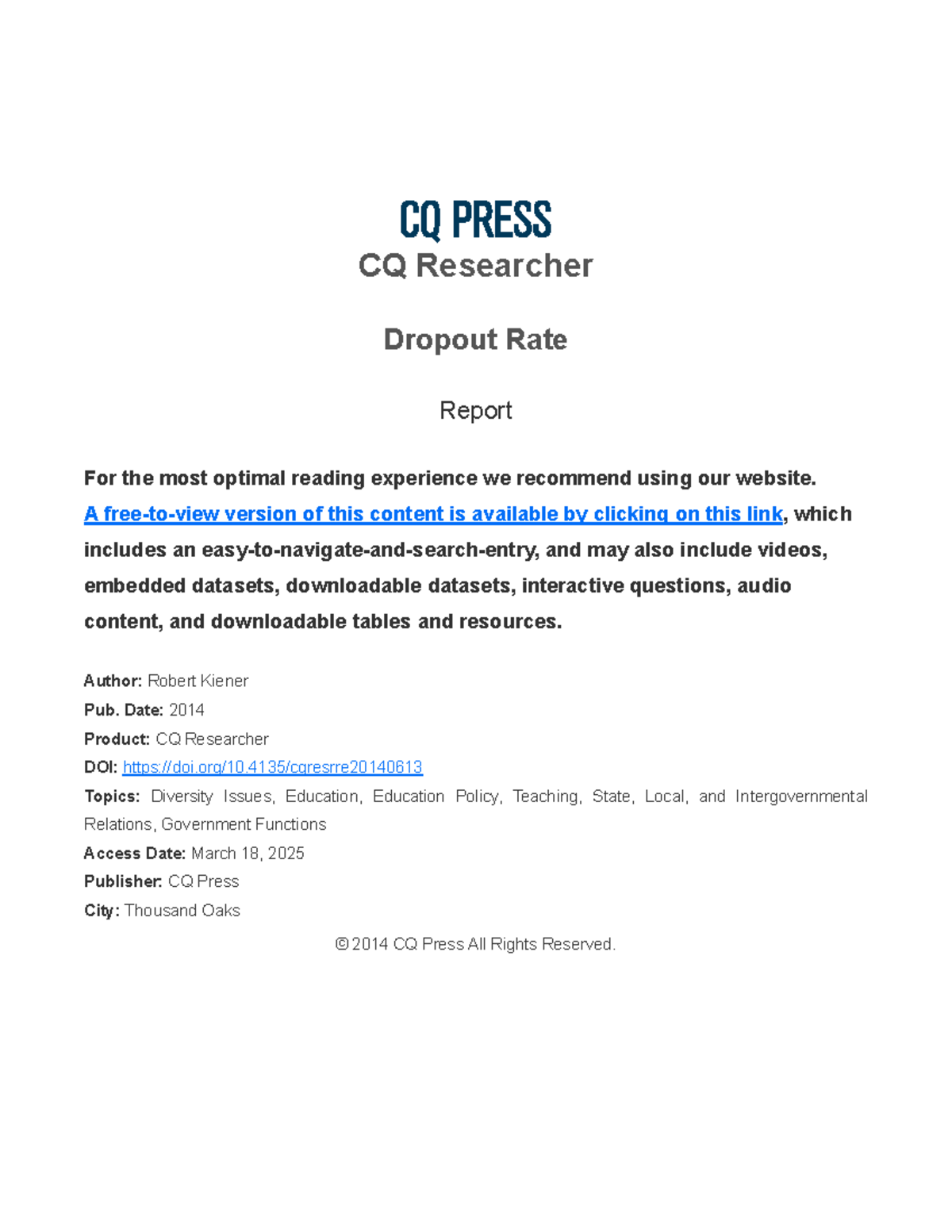 Title for Document: Course CODE: Subject Overview and Key Concepts - CQ ...