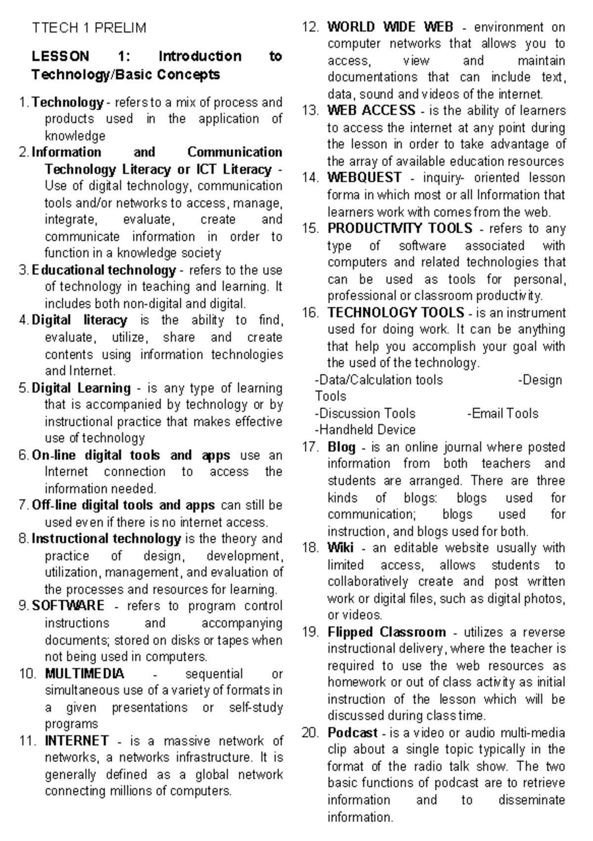 TTECH 1 PRELIM LESSON 1-2: Key Concepts in Educational Technology - Studocu