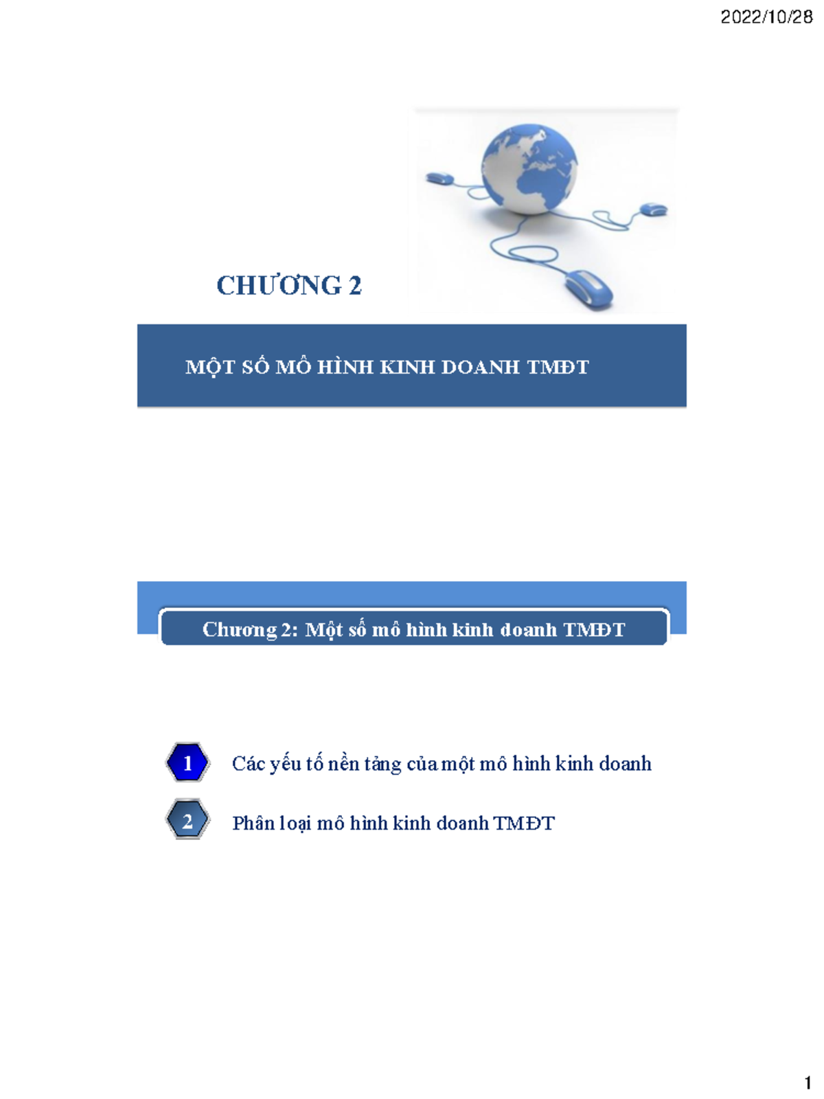 Chương 2 Mô hình kinh doanh TMĐT - MÞT Sà MÔ HÌNH KINH DOANH TMĐT CH ̄ ...