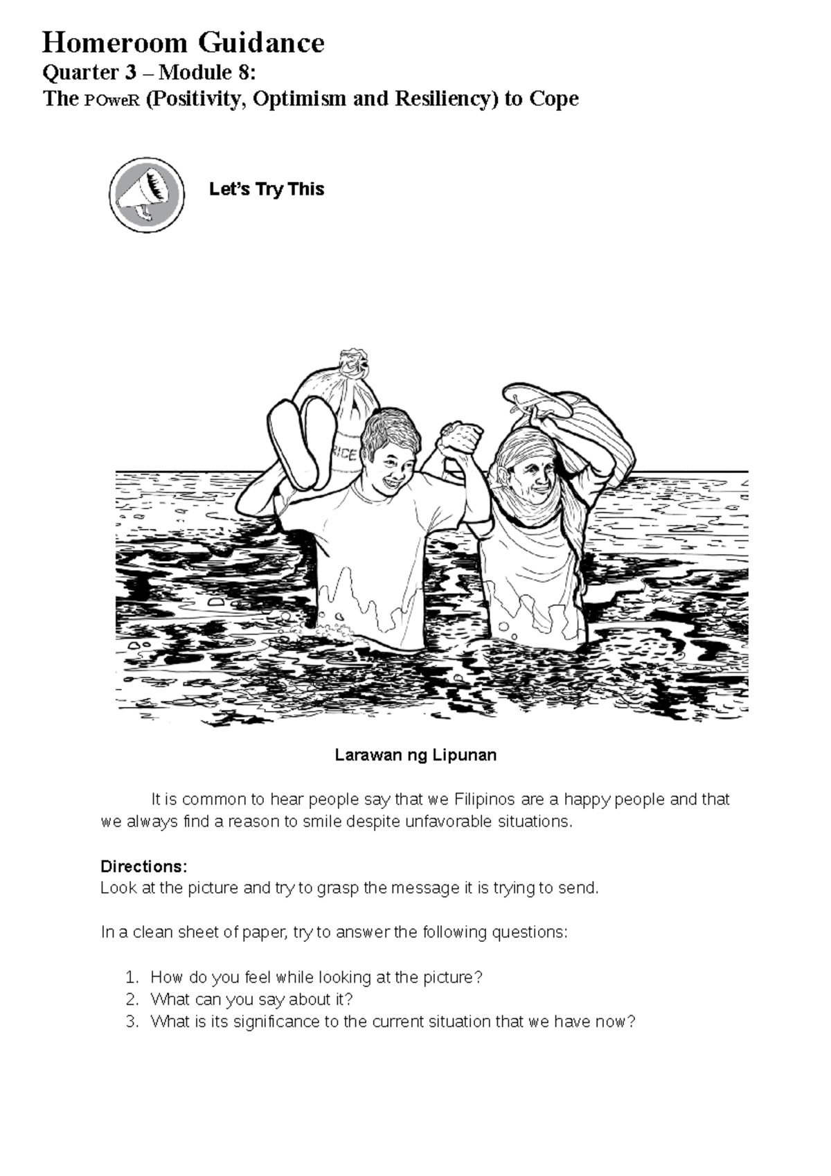 Module 8: Building Positivity, Optimism, and Resilience in Homeroom ...