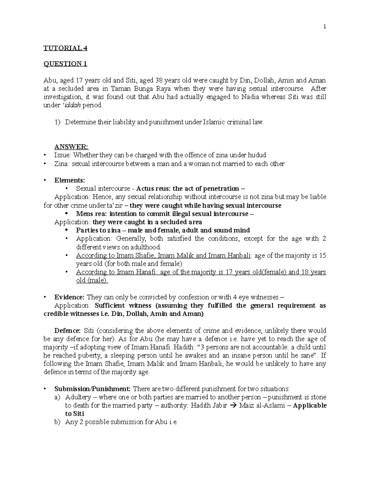 Tutorial 4 Answer Tutorial 4 Answer Tutorial 4 Answer - TUTORIAL 4 ...