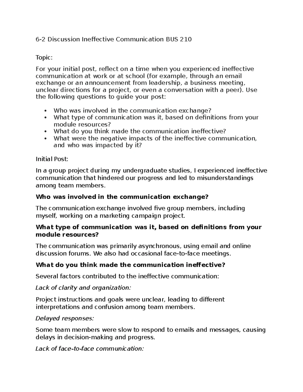 Chapter 6: The Leader's Role in Organizational Communication (BUS-210 ...