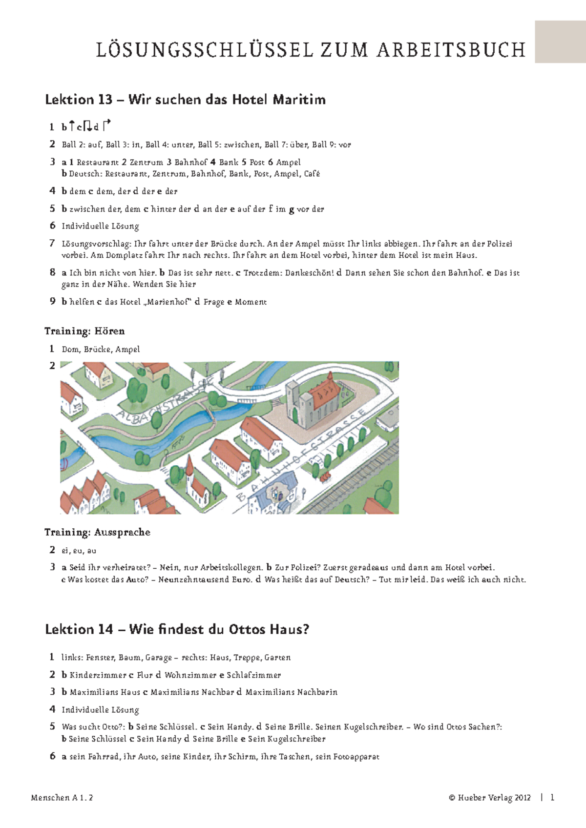 Lektion 13-17: Menschen A1.2 Arbeitsbuch Antworten und Übungen - Studocu