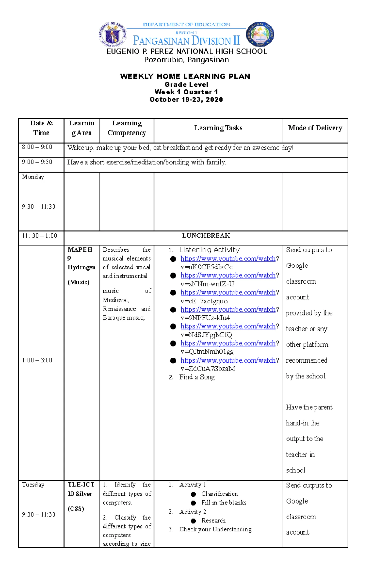 WORK IMMERSION Grading-system - TVL IMMERSION GRADING SYSTEM Percent of ...
