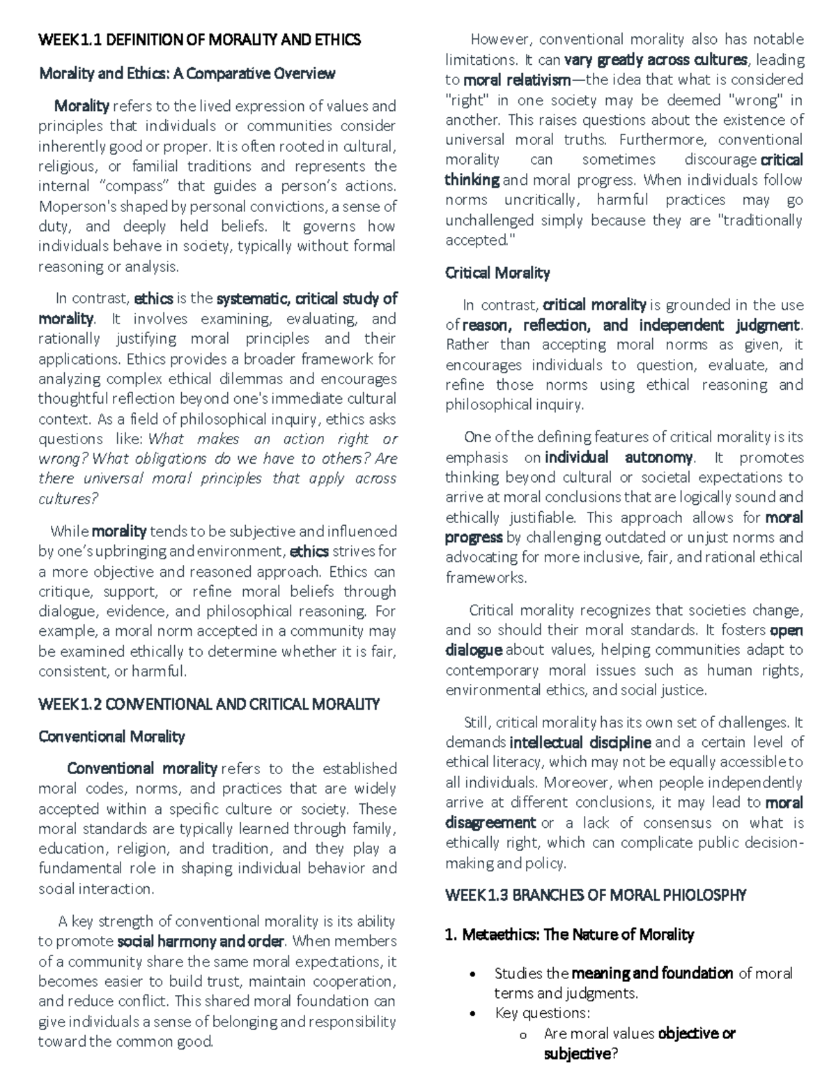 Ethics Prelim Reviewer: Morality, Dilemmas, and Cultural Perspectives ...