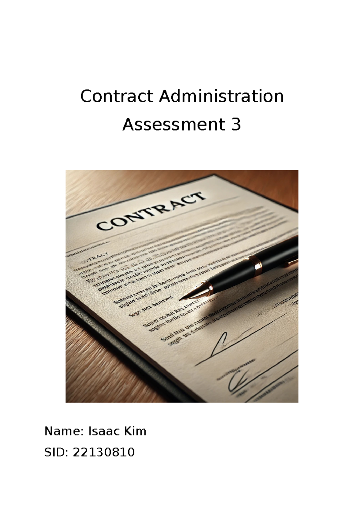 Contract Administration Assessment 3: Progress Claims & Subcontracting ...