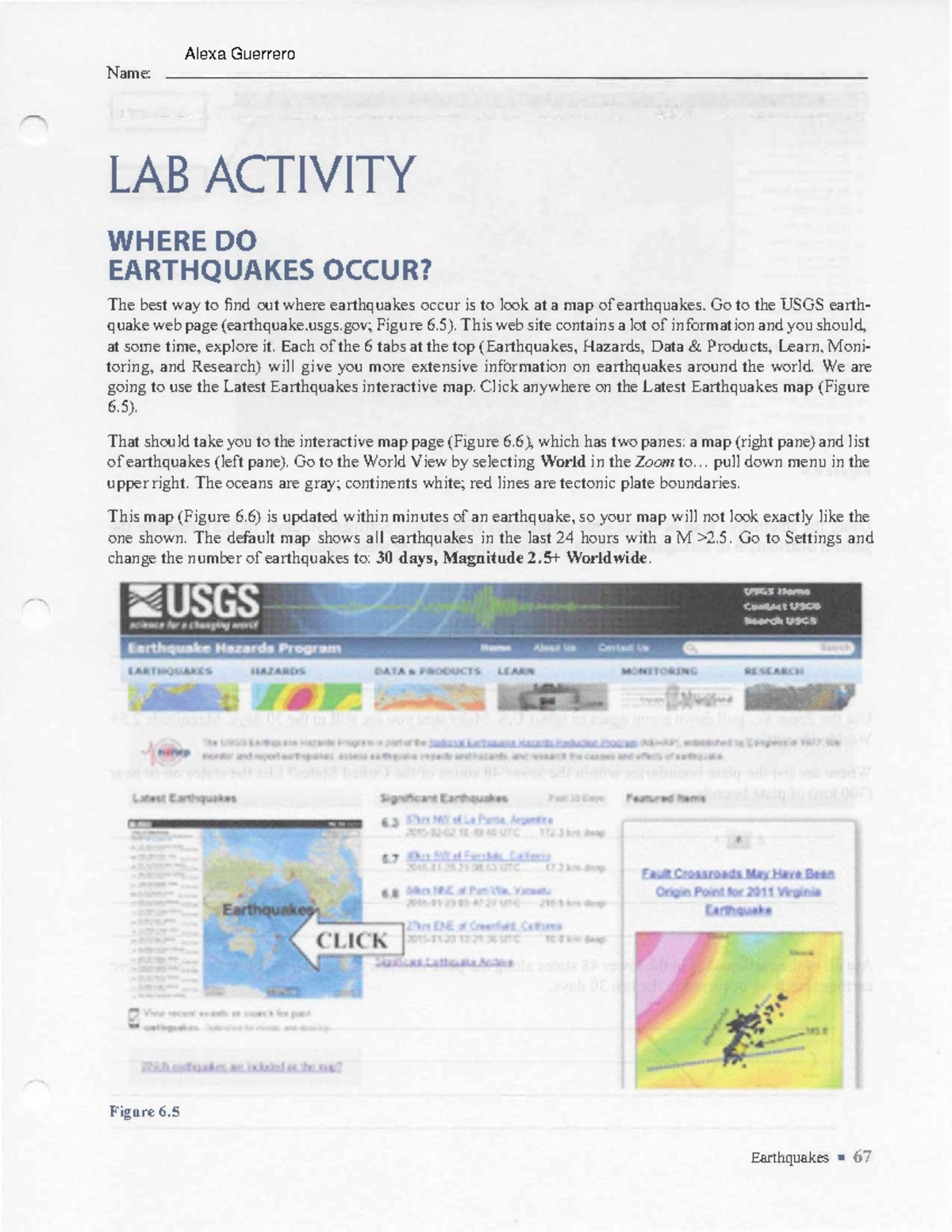 LAB ACTIVITY: WHERE DO EARTHQUAKES OCCUR? (Course Code: Earthquake ...