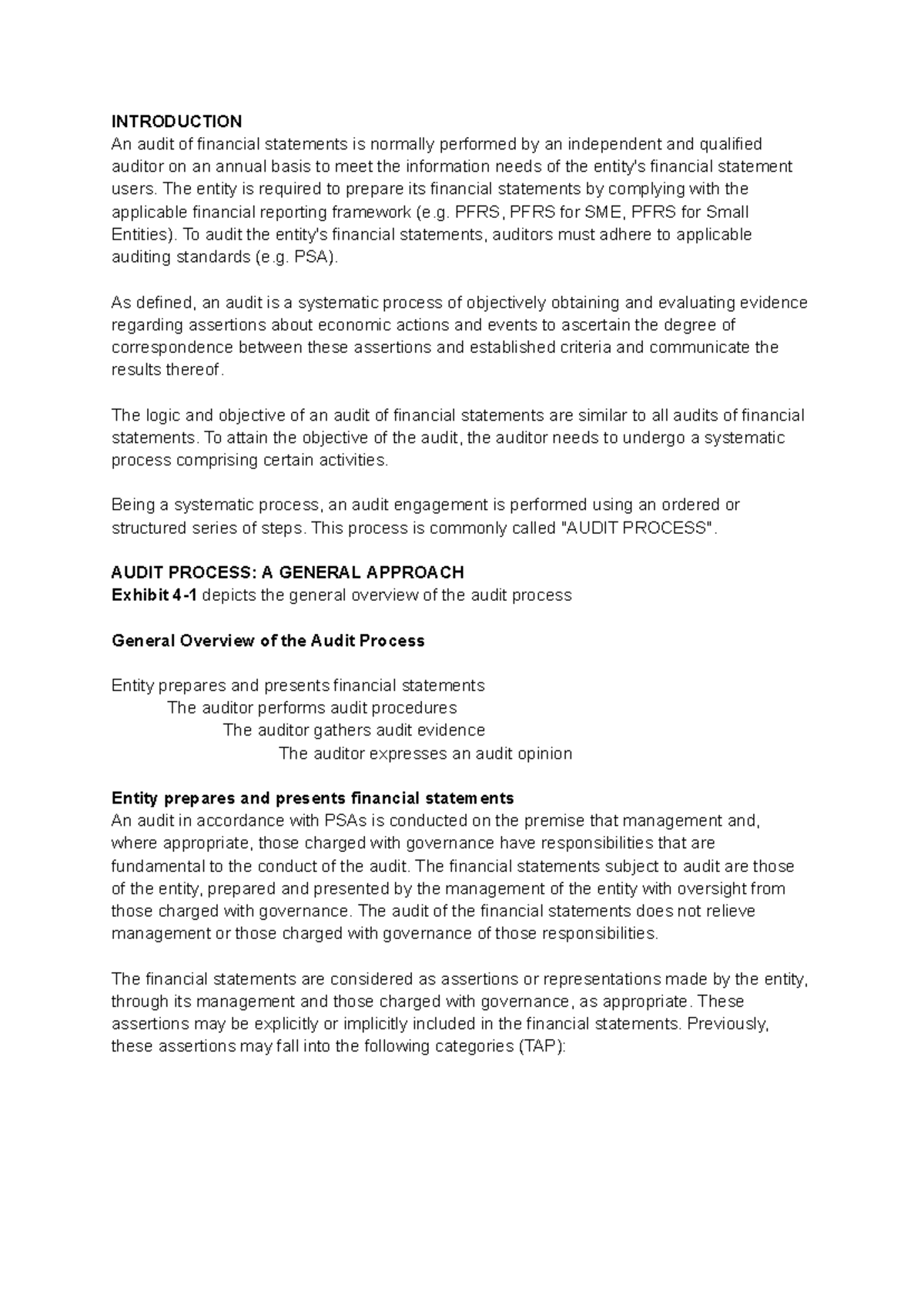 Audit process overview: AAP CH4 insights and guidelines - Studocu