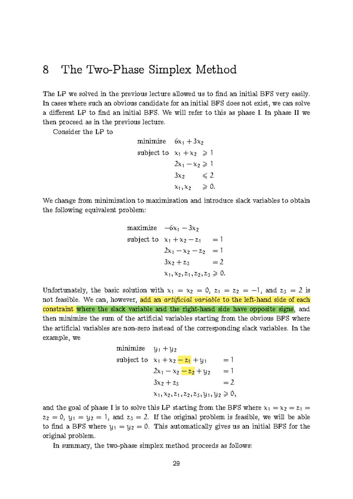 Two-Phase Simplex Method: A Detailed Exploration of Phase I and II ...