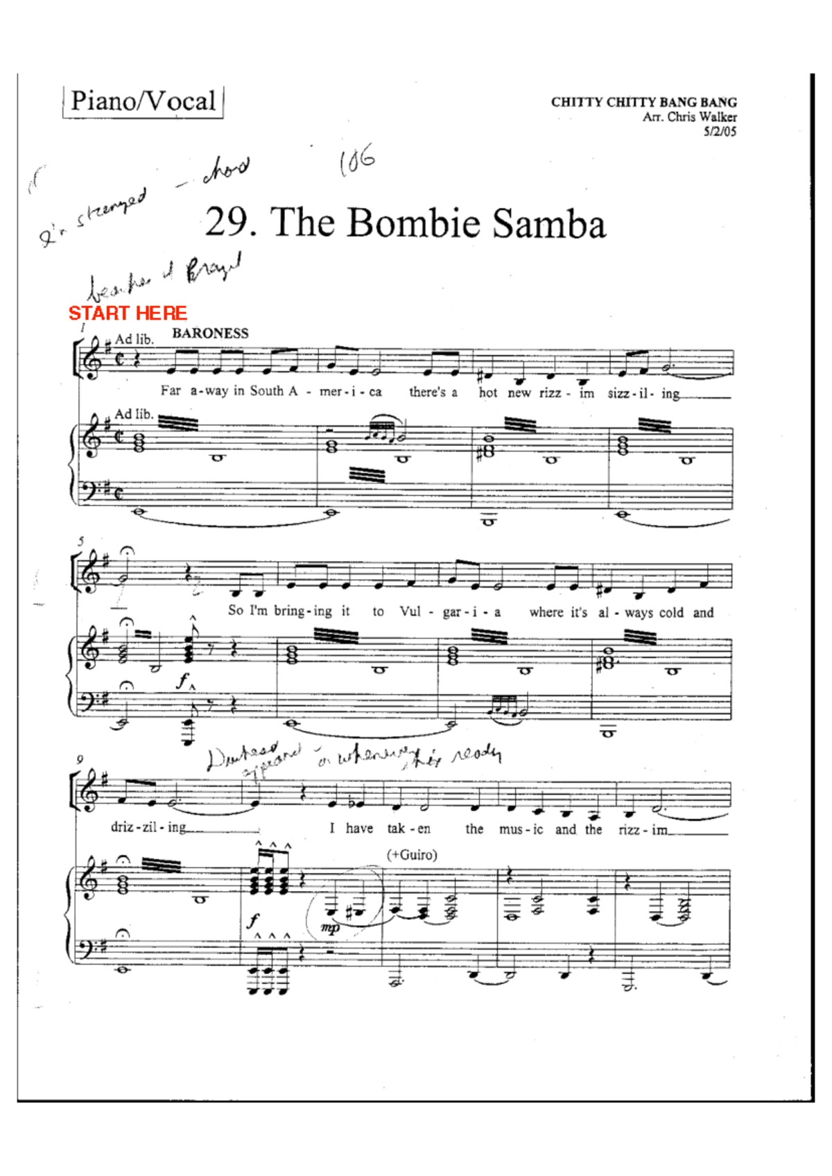 Bombie Samba Opening - Sheet Music Arrangement - Studocu