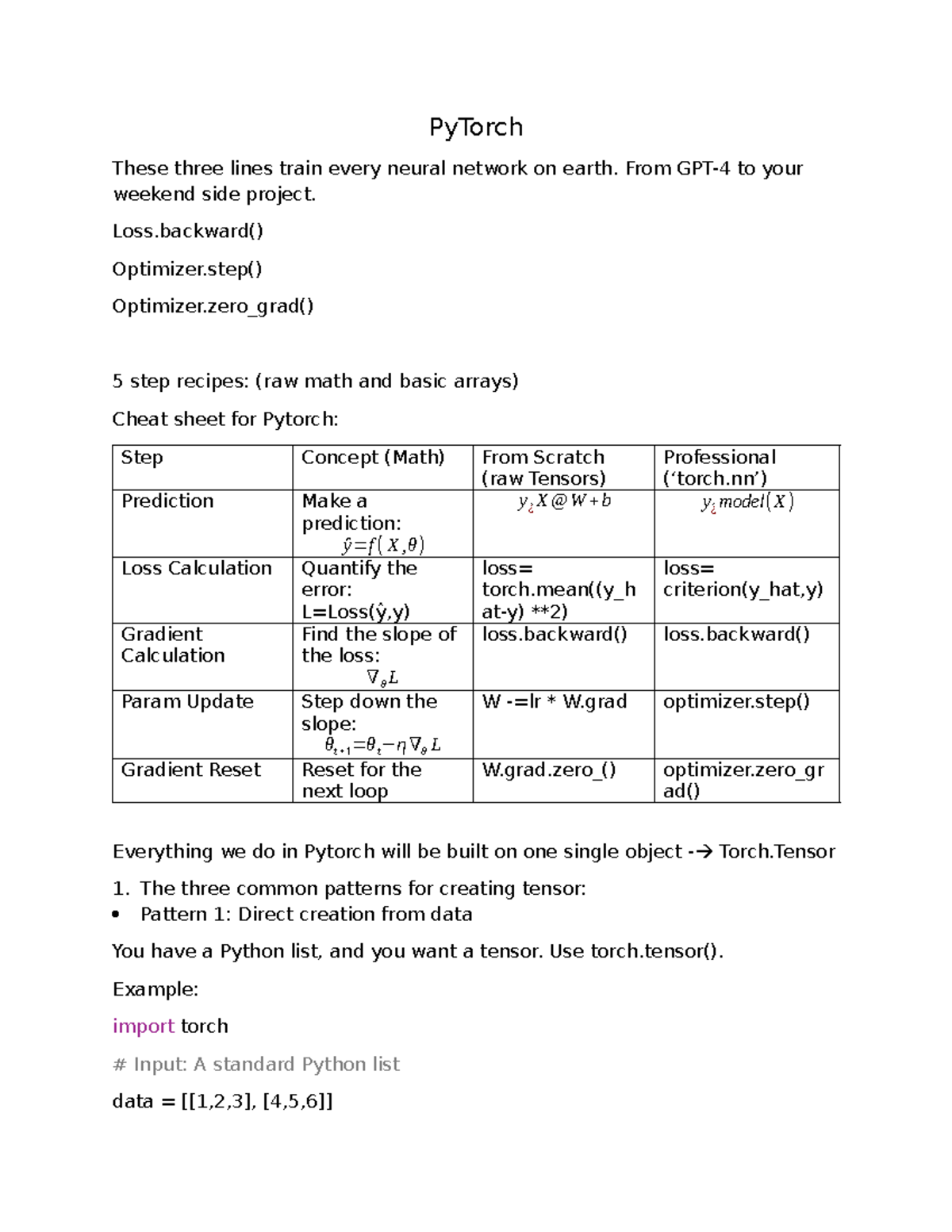 PyTorch 101: Essential Training Steps for Neural Networks - Studocu