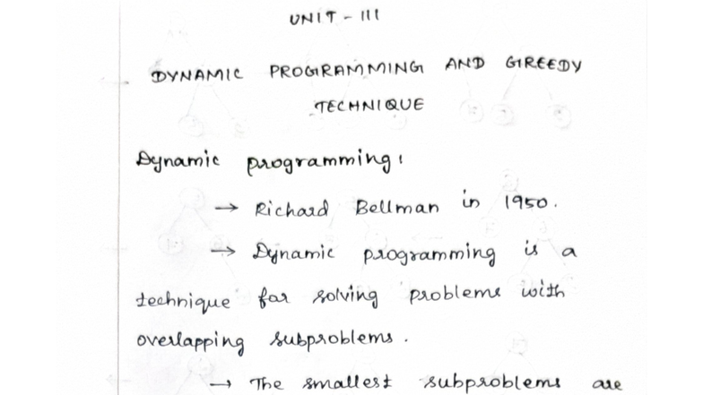 DAA 3 - Dynamic Programming & Greedy Techniques Notes - Studocu