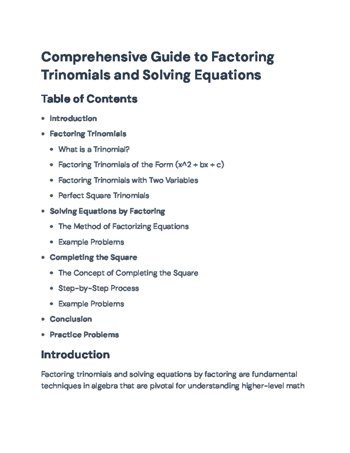 Comprehensive Guide on Factoring Trinomials & Solving Equations - Math ...