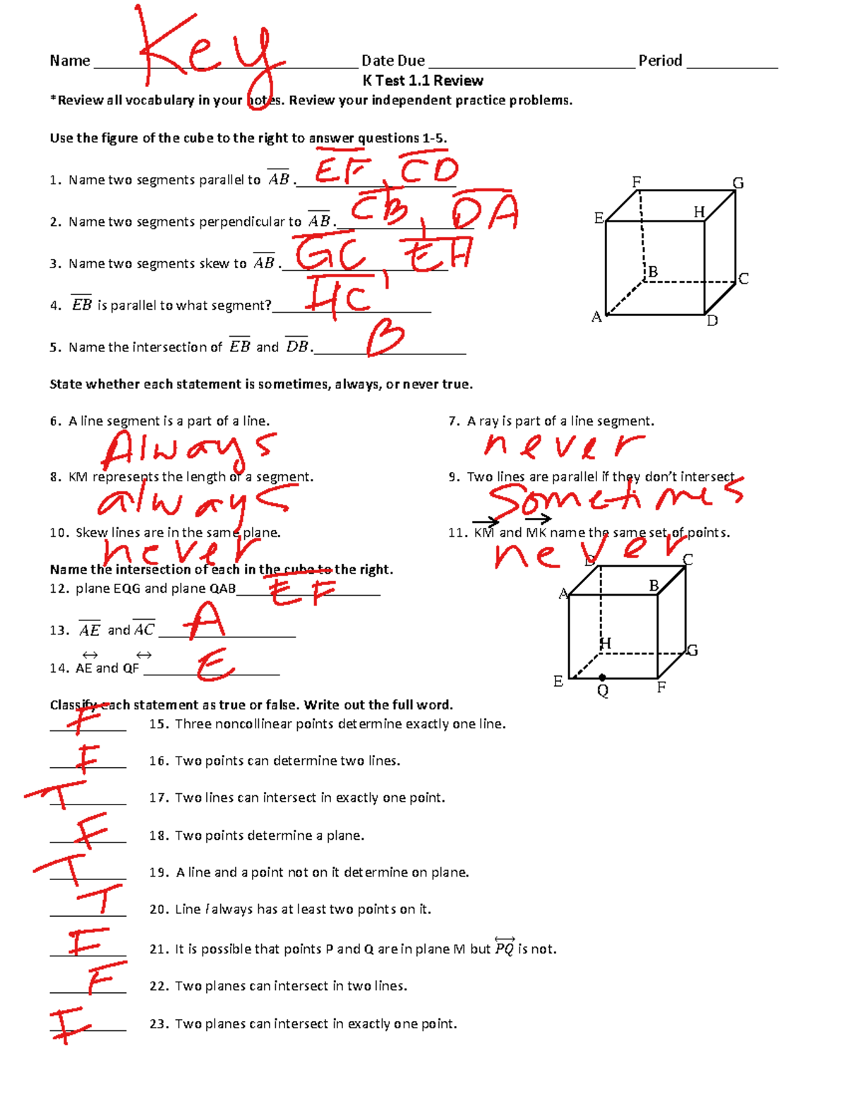 K Test Review Key - lol - Name ________________________________ Date ...