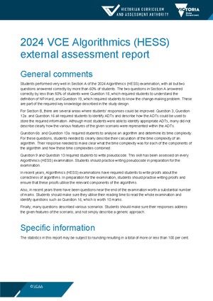 2025 VCE (NHT) General Mathematics Exam 2: Question & Answer Book - Studocu