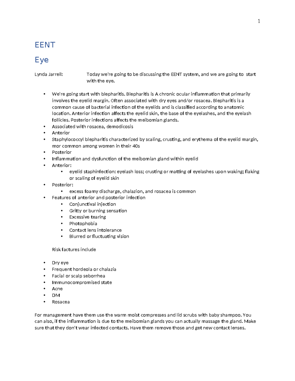 Comprehensive Overview of EENT Diseases and Treatments (EENT 101 ...