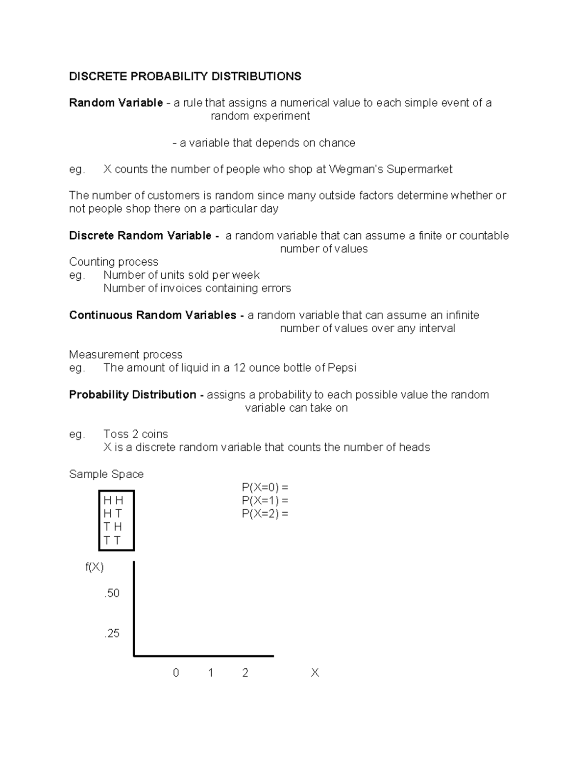 Discrete Probability Distributions and Covariance Analysis (STAT 101) - Studocu