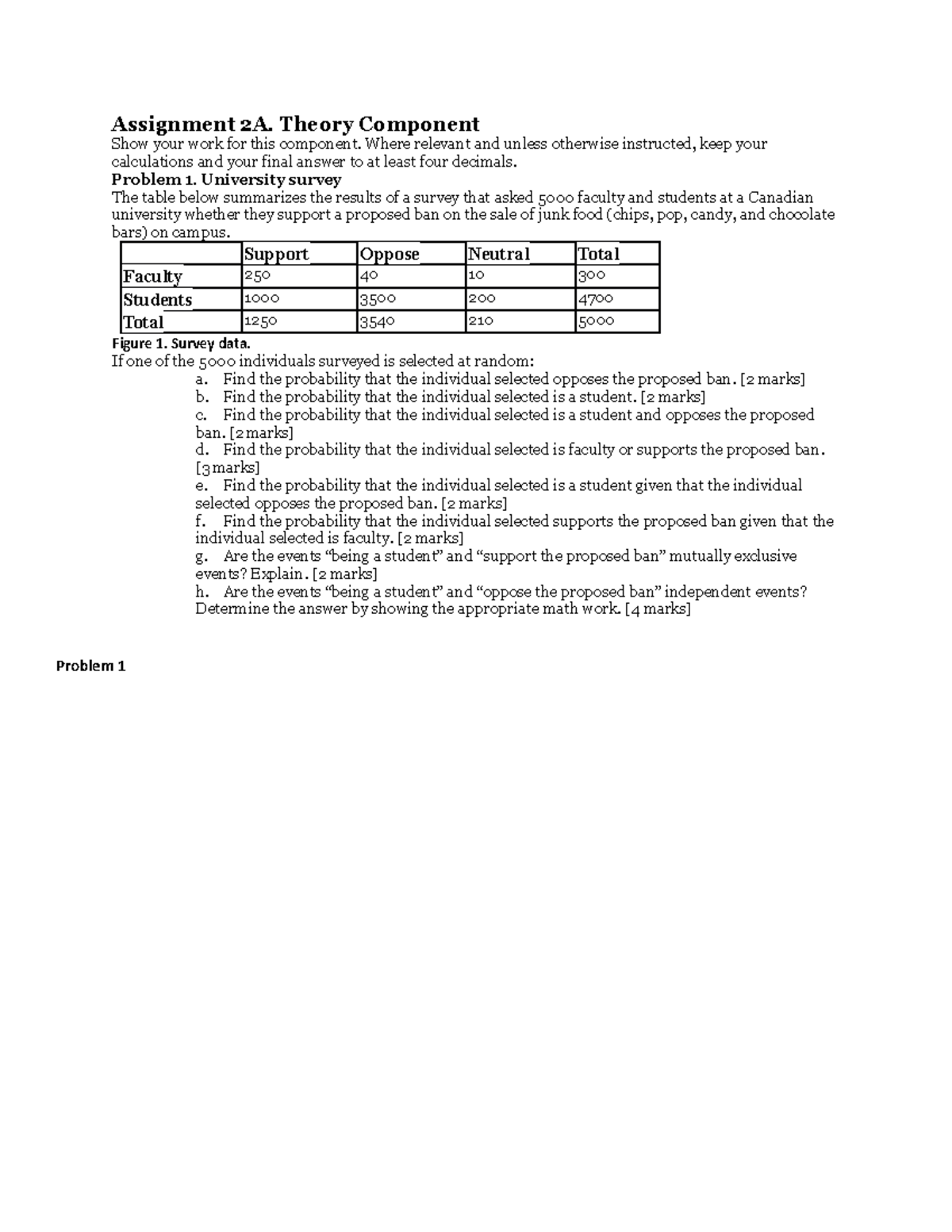 Math215 Assignment 2A - Assignment 2A. Theory Component Show your work ...