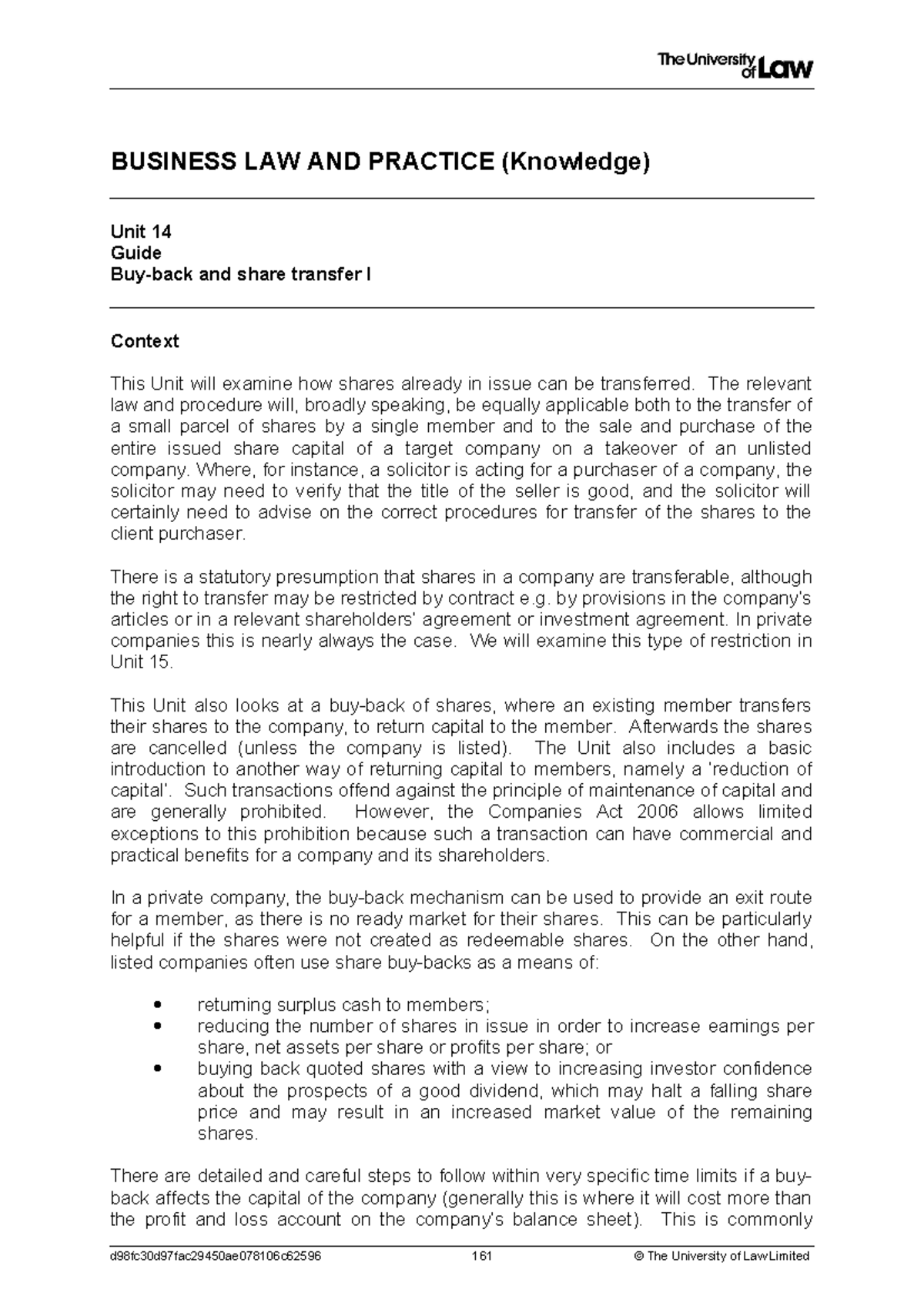 2324 blp ws14 ce01 guide blank - BUSINESS LAW AND PRACTICE (Knowledge ...