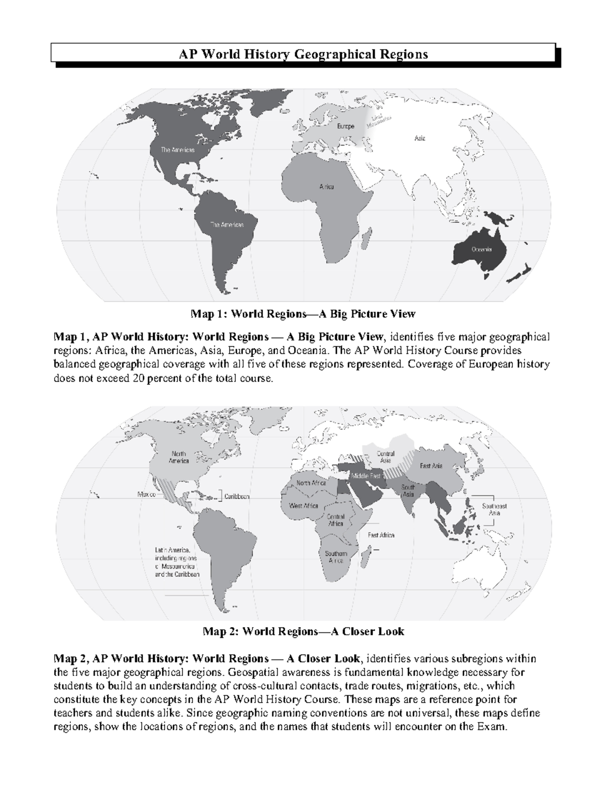 AP World History: Geographical Regions Map - Study Notes - Studocu