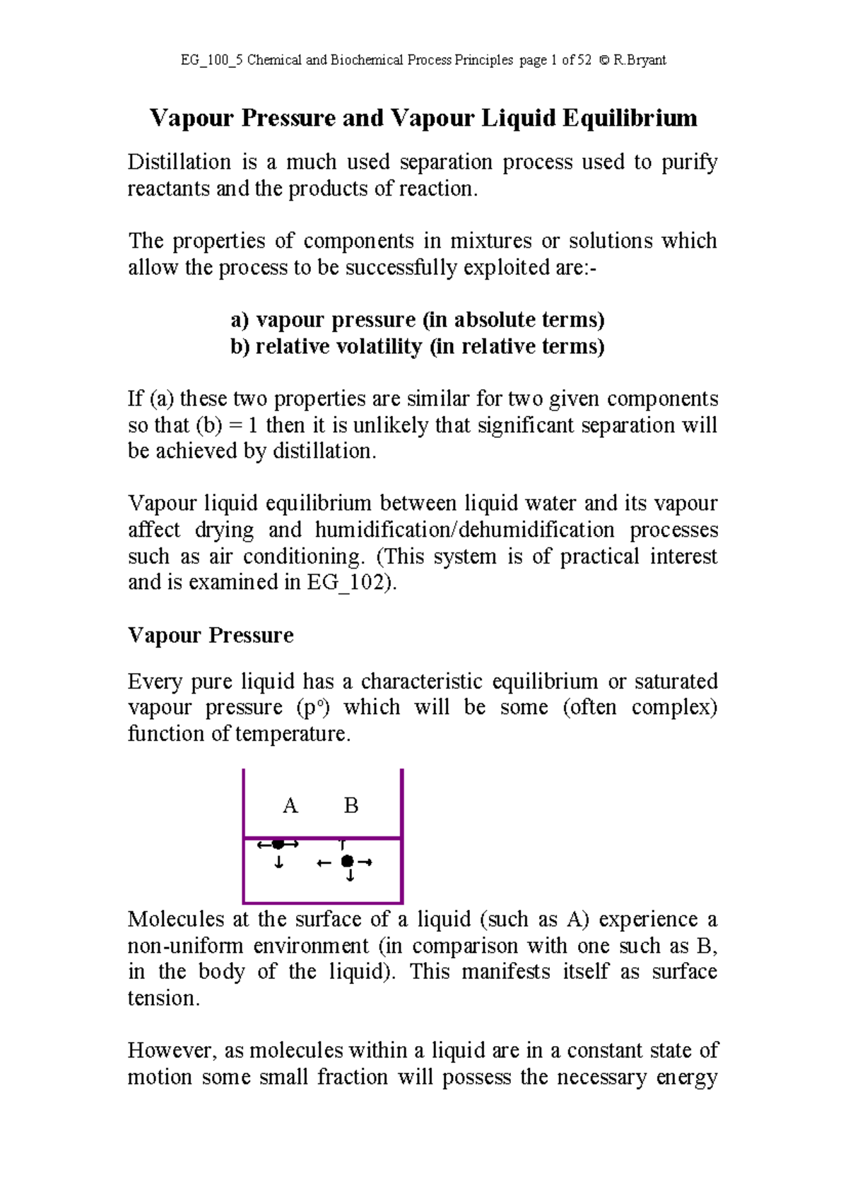 EG_100_5 Lecture Notes: Vapour Pressure & Liquid Equilibrium Principles ...