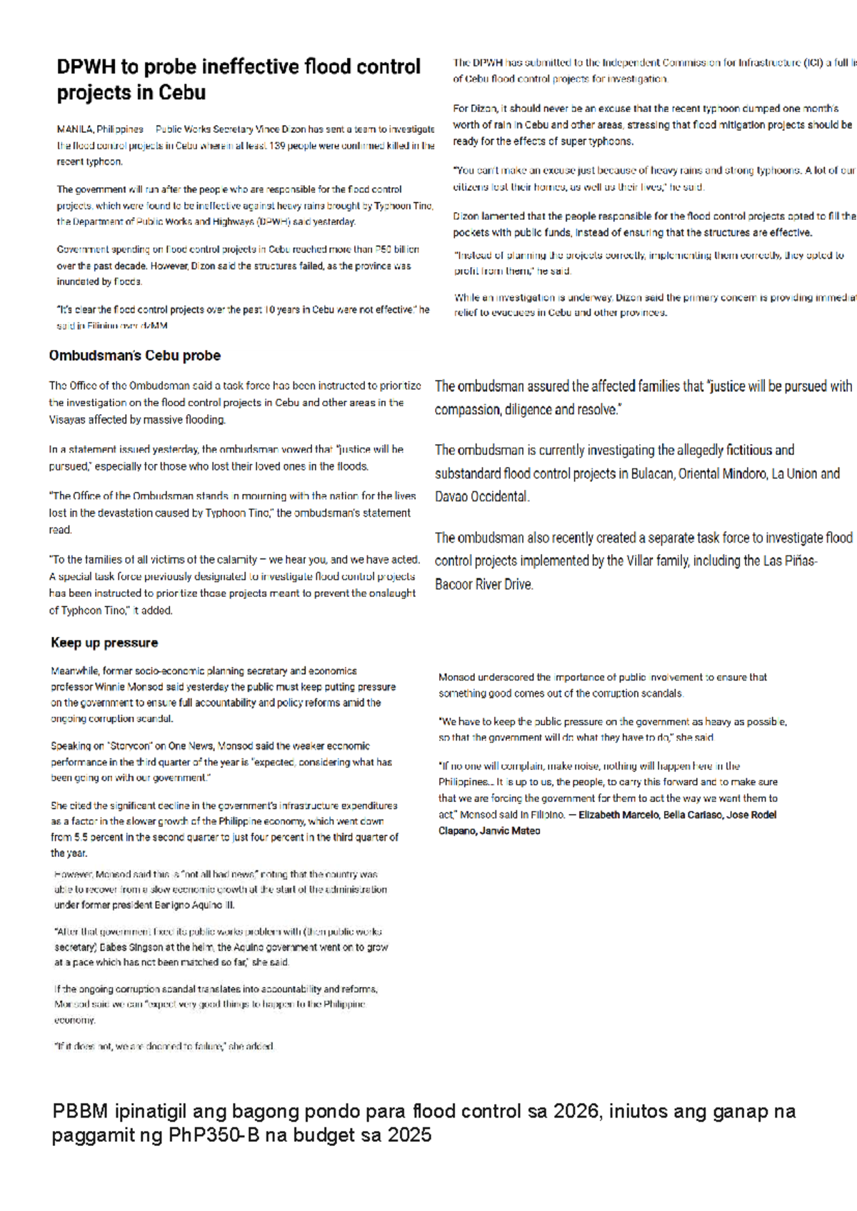 PBBM Suspends New Flood Control Budget for 2026, Focus on 2025 Funds ...