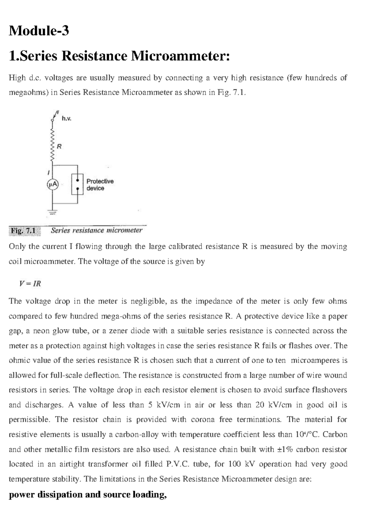 HVE Mod3@Az Documents - sss fff ddddd ddgg - Module- 3 1 Resistance ...