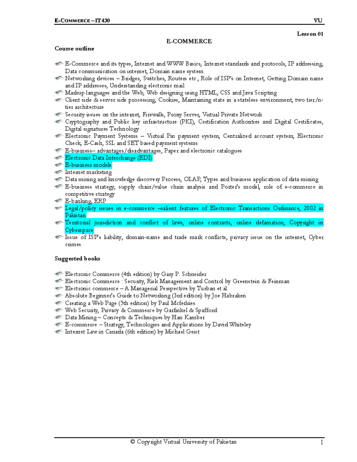 IT430 E-Commerce Lesson 01-04 Complete Notes and Concepts - Studocu