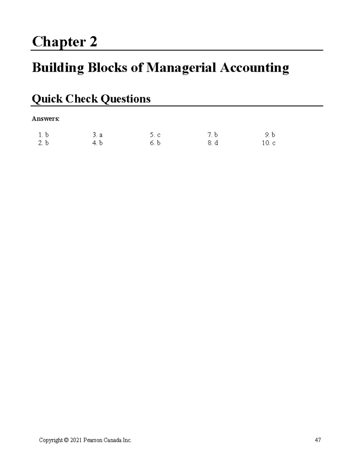 Chapter 2 Student Solutions - Chapter 2 Building Blocks of Managerial ...