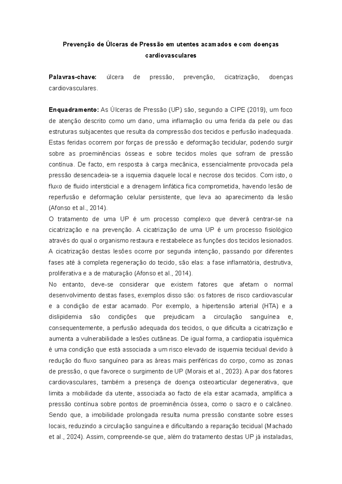 Estudo de Caso: Prevenção de Úlceras de Pressão em Utentes Acamados (UP ...