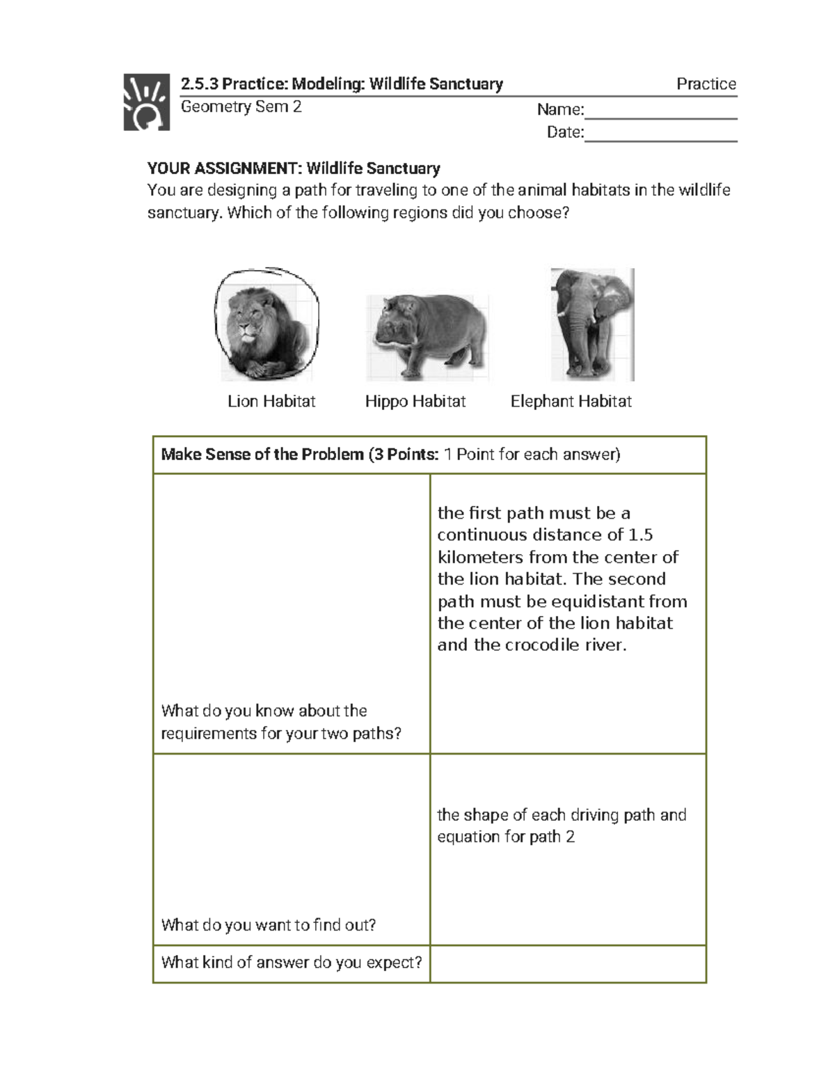 2.5.3 Practice - Geometry: Wildlife Sanctuary Path Modeling Assignment ...