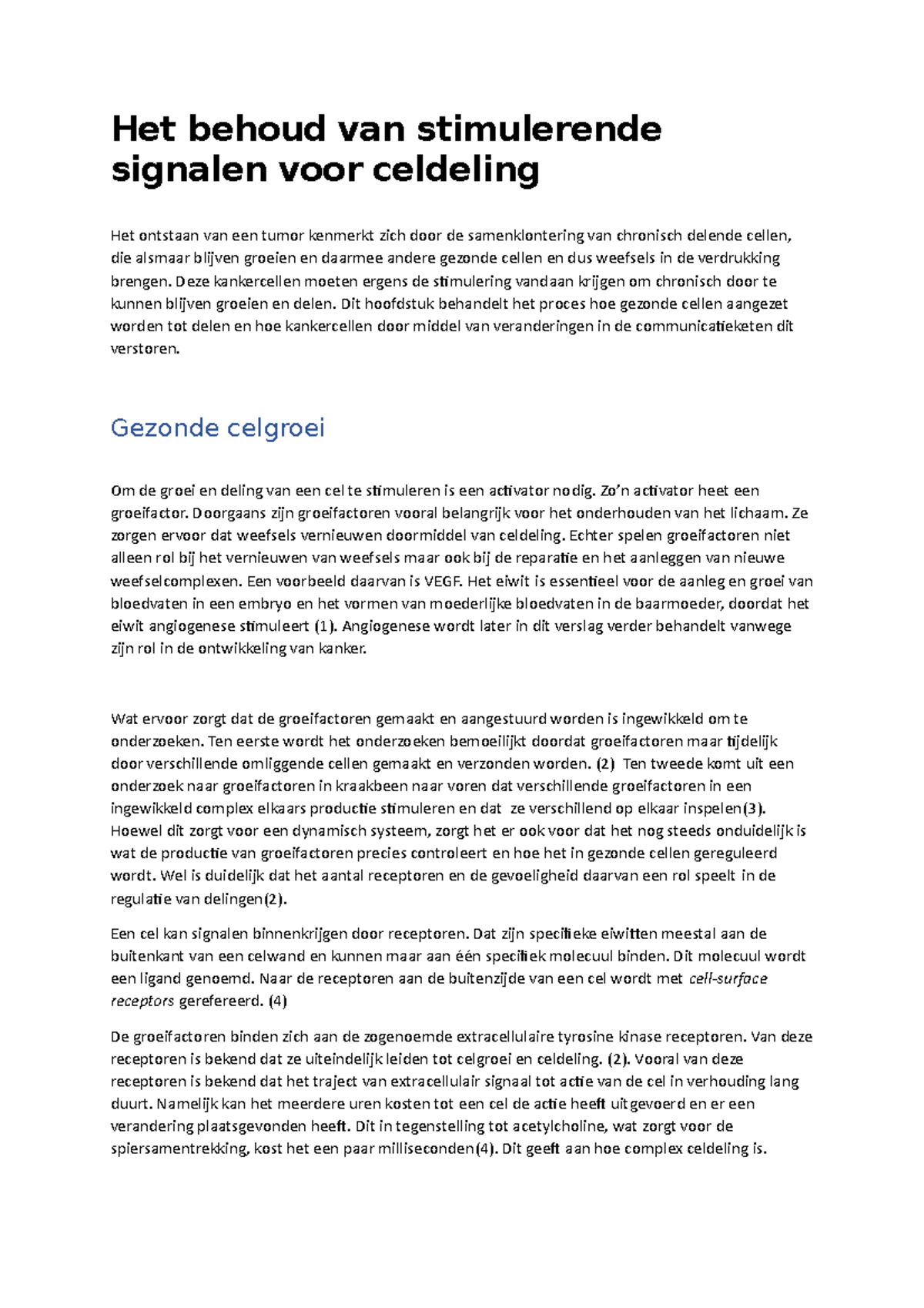 Celdeling en Tumorgroei: Analyse van Groeifactoren en Signalen ...