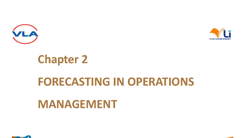 Chapter 2: Forecasting Techniques in Operations Management - Studocu