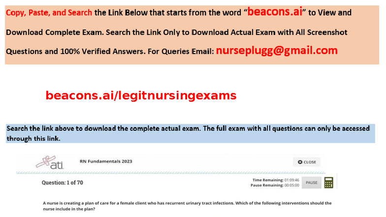 ATI RN & PN Fundamentals Proctored Exam: Key Questions & Answers - Studocu
