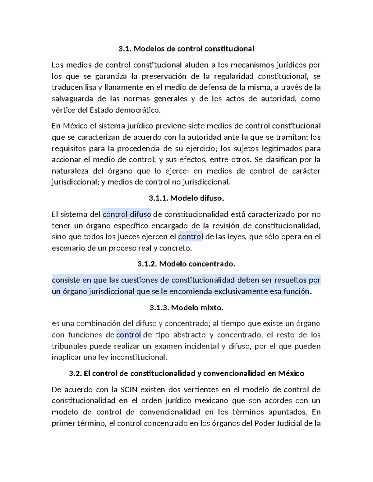Unidad 3: Modelos de Control Constitucional en México y su Aplicación ...