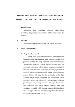 Kultur Kalus - LAPORAN PRAKTIKUM KULTUR JARINGAN TANAMAN TEKNIK KULTUR ...