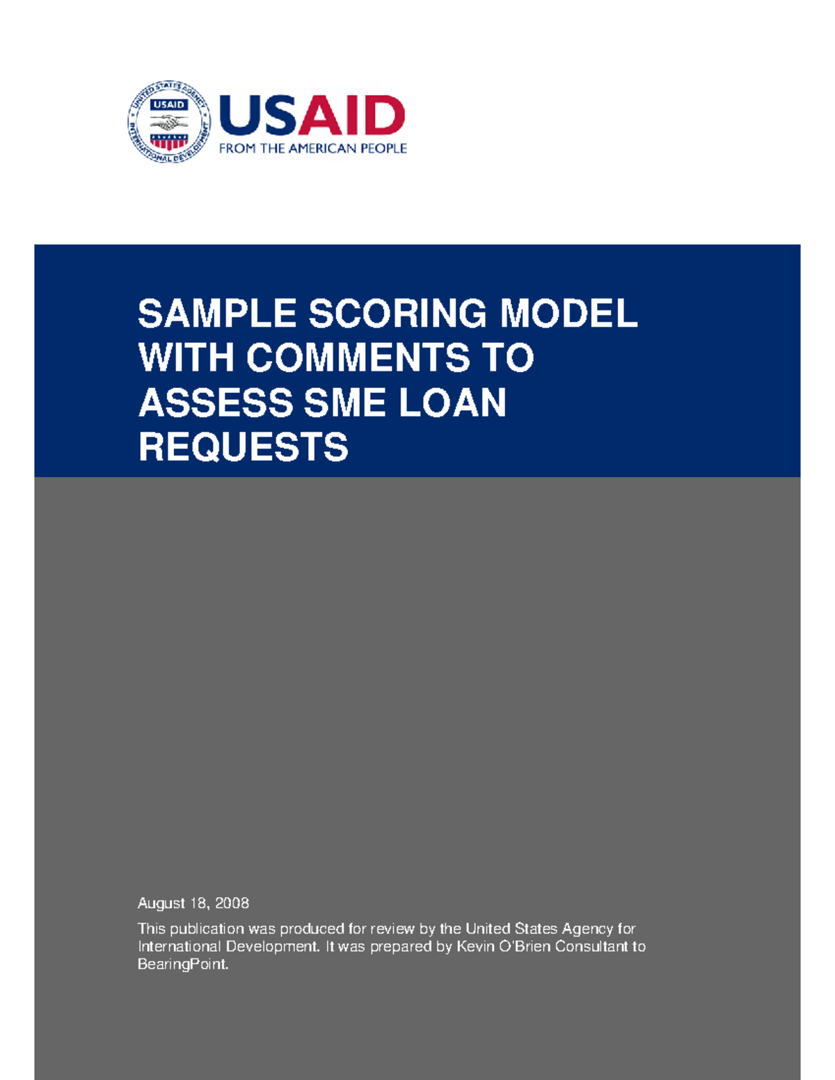 Sample Scoring Model - Acc - SAMPLE SCORING MODEL WITH COMMENTS TO ...