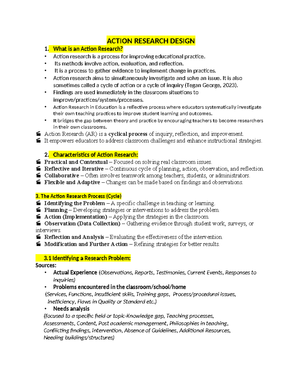 Action Research Design: Enhancing Educational Practices through Inquiry ...