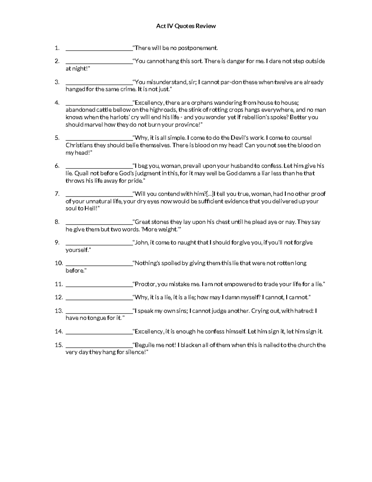 Act IV Quote Review: Key Insights and Analysis - Studocu