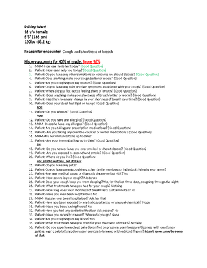 NR603 Week 3 i Human Notes - Patient: Joseph Camella Age: 66 y/o, male ...