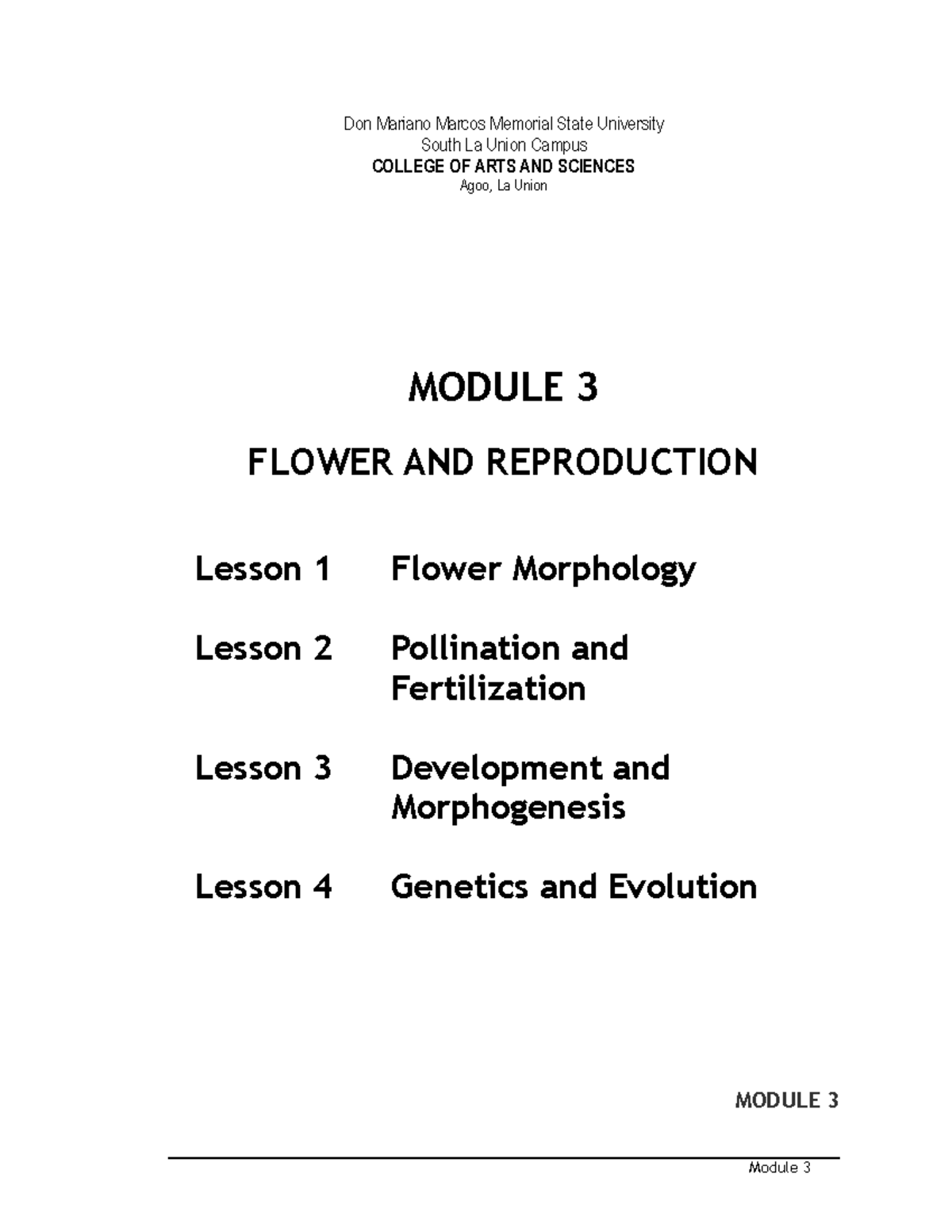 Module 3: Flower Morphology, Pollination, and Genetics in Botany - Studocu