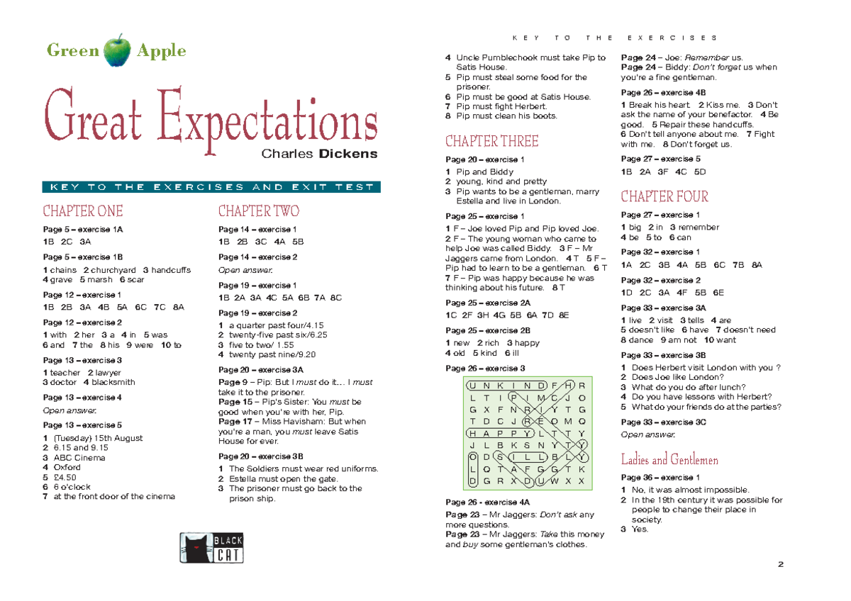 500076 GA-Great Expectations 07 Exercise Key & Test - Studocu