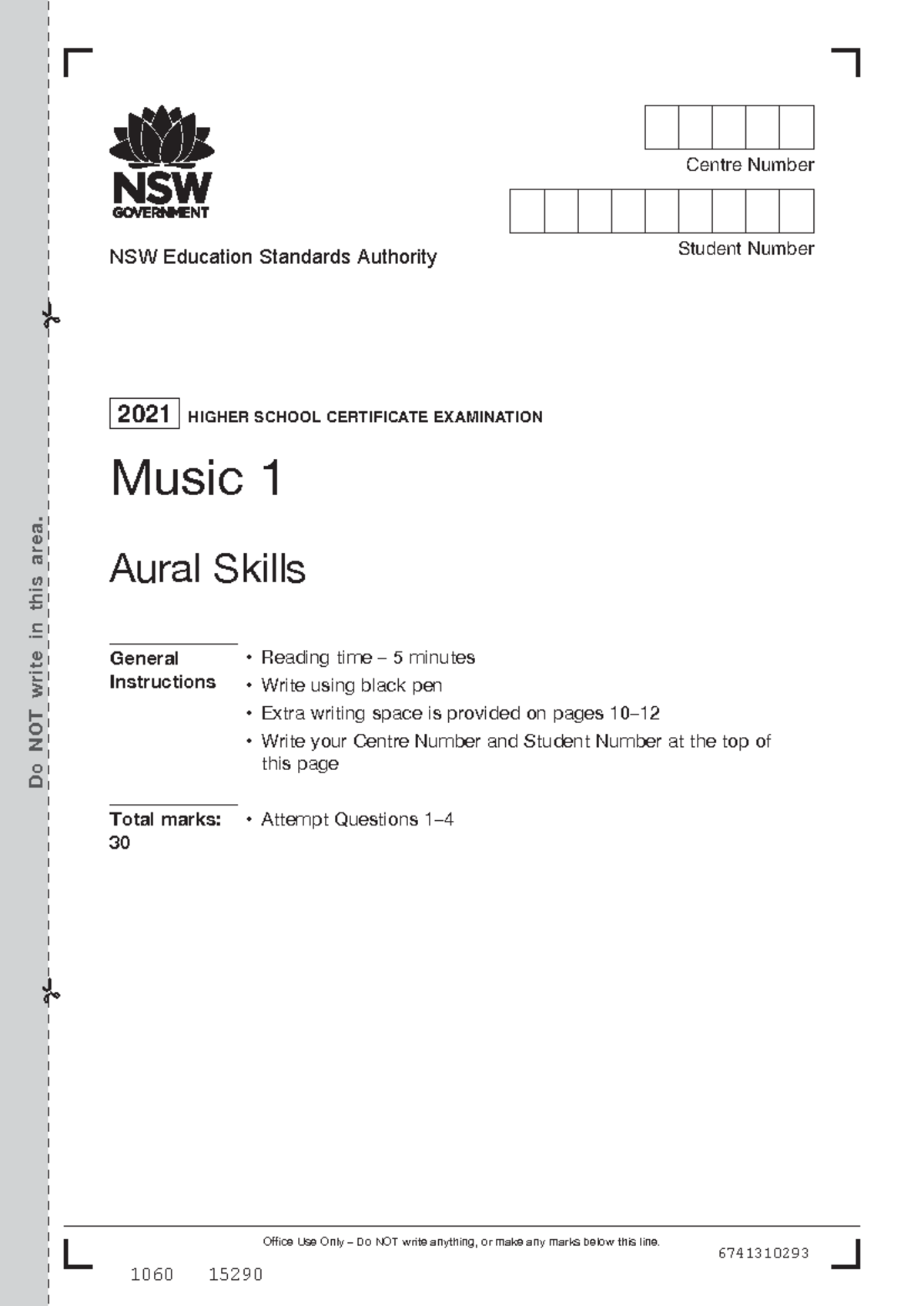 2021 HSC Music 1 Aural Skills - Past Exam Paper - Studocu
