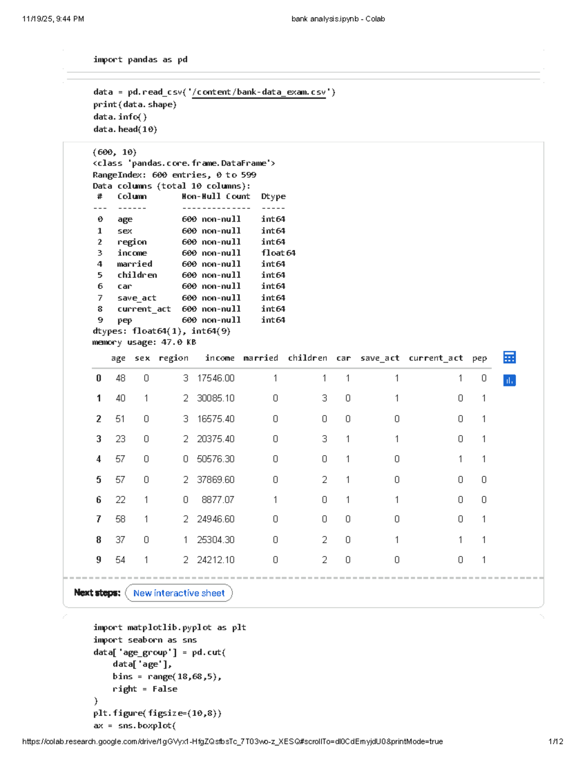 Bank Analysis (CS101) - Data Exploration & Visualization - Studocu
