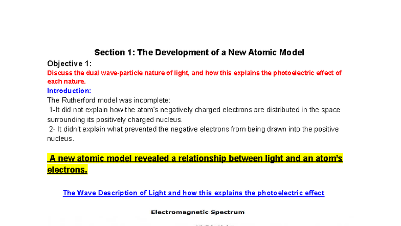 Ch4: Arrangement of Electrons in Atoms - Atomic Models & Quantum Theory ...