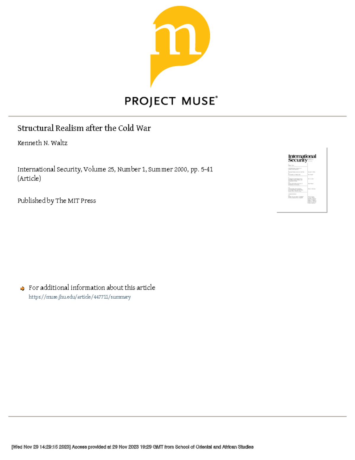 8. Waltz.pdf - Realist theory reading - Structural Realism after the ...