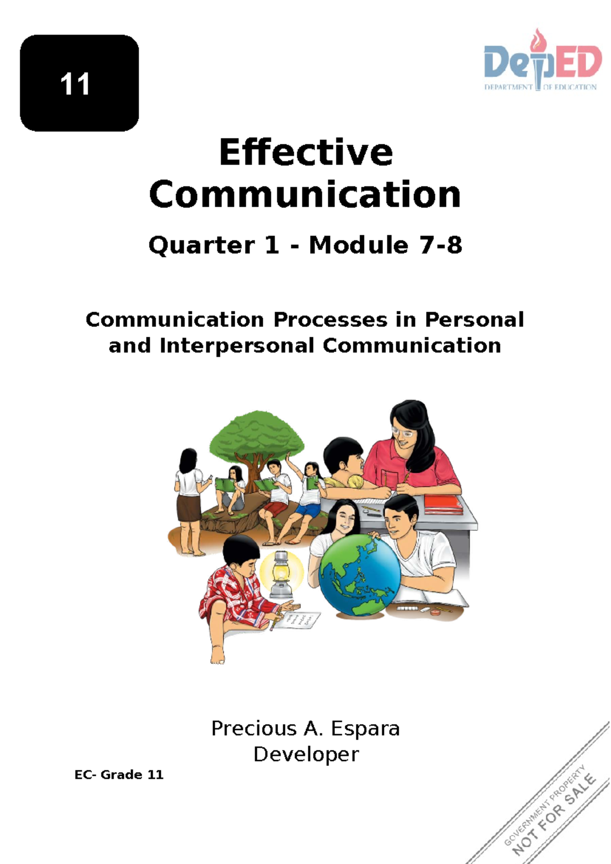 Grade 11 Communication Processes: Q1 Module on Personal & Interpersonal ...