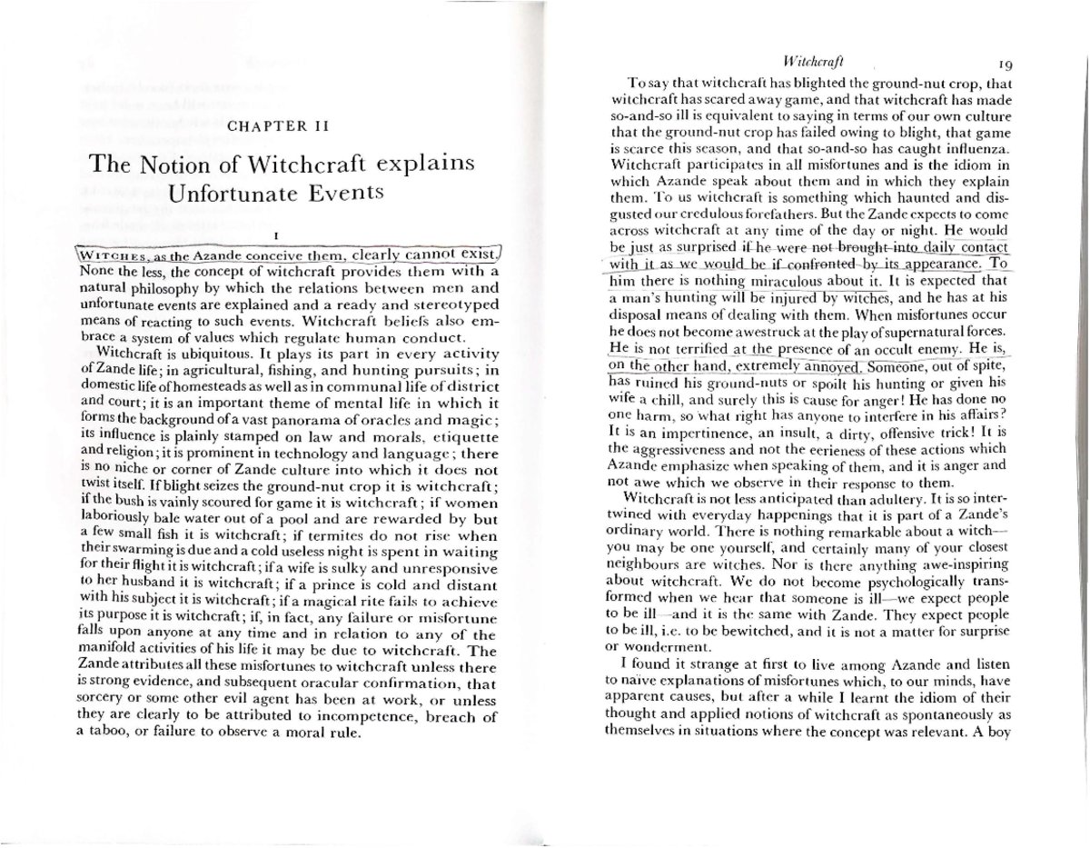 The Role of Witchcraft in Azande Culture: Explanations for Misfortune ...