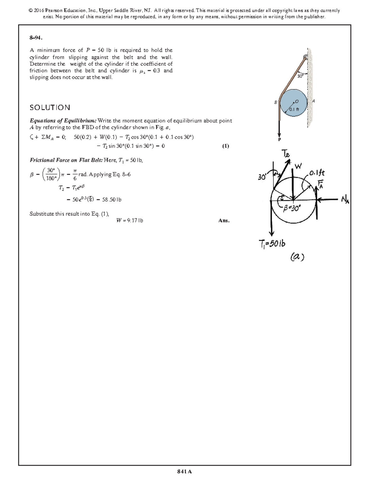 Ch. 8 Part 2 Friction Solutions for Hibbler Statics 14th Ed. - Studocu